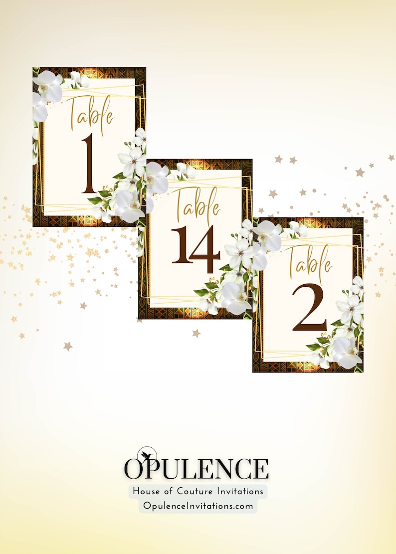 Gold Kente Table Numbers Printable Table Numbers Gold - Etsy