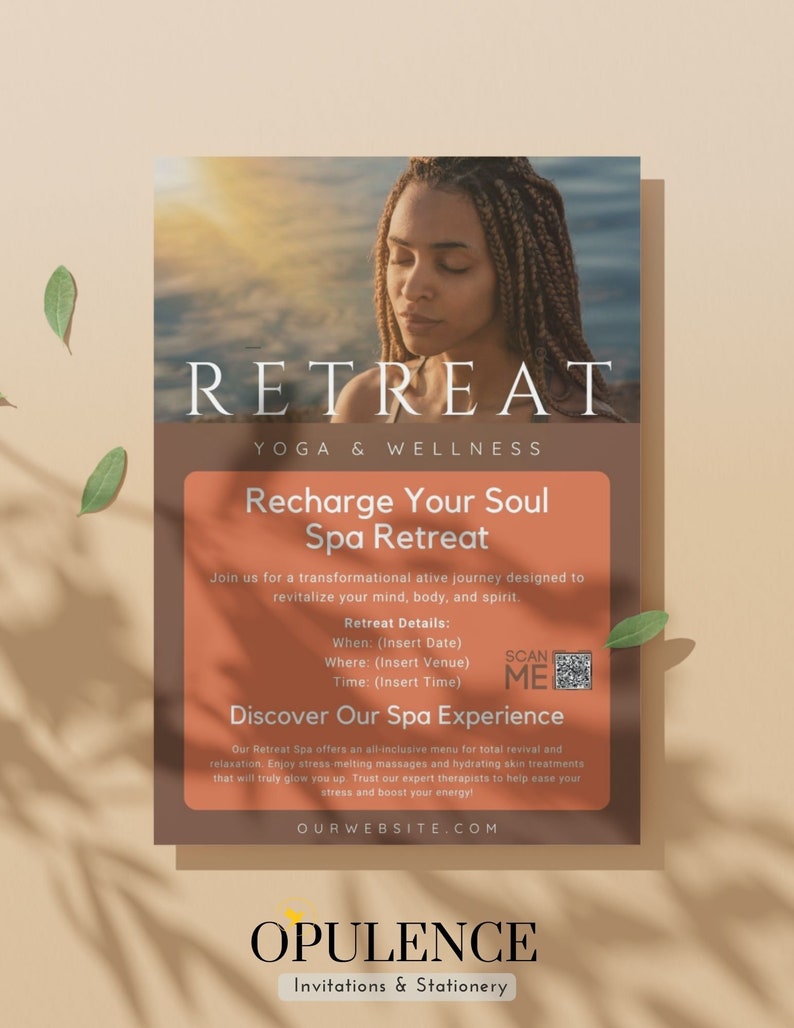 Retreat Flyer Invitation Design | Spa Retreat Event, Yoga Flyer Design ...