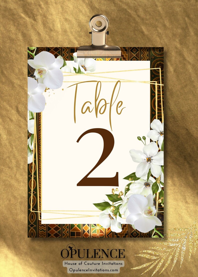 Gold Kente Table Numbers Printable Table Numbers Gold - Etsy