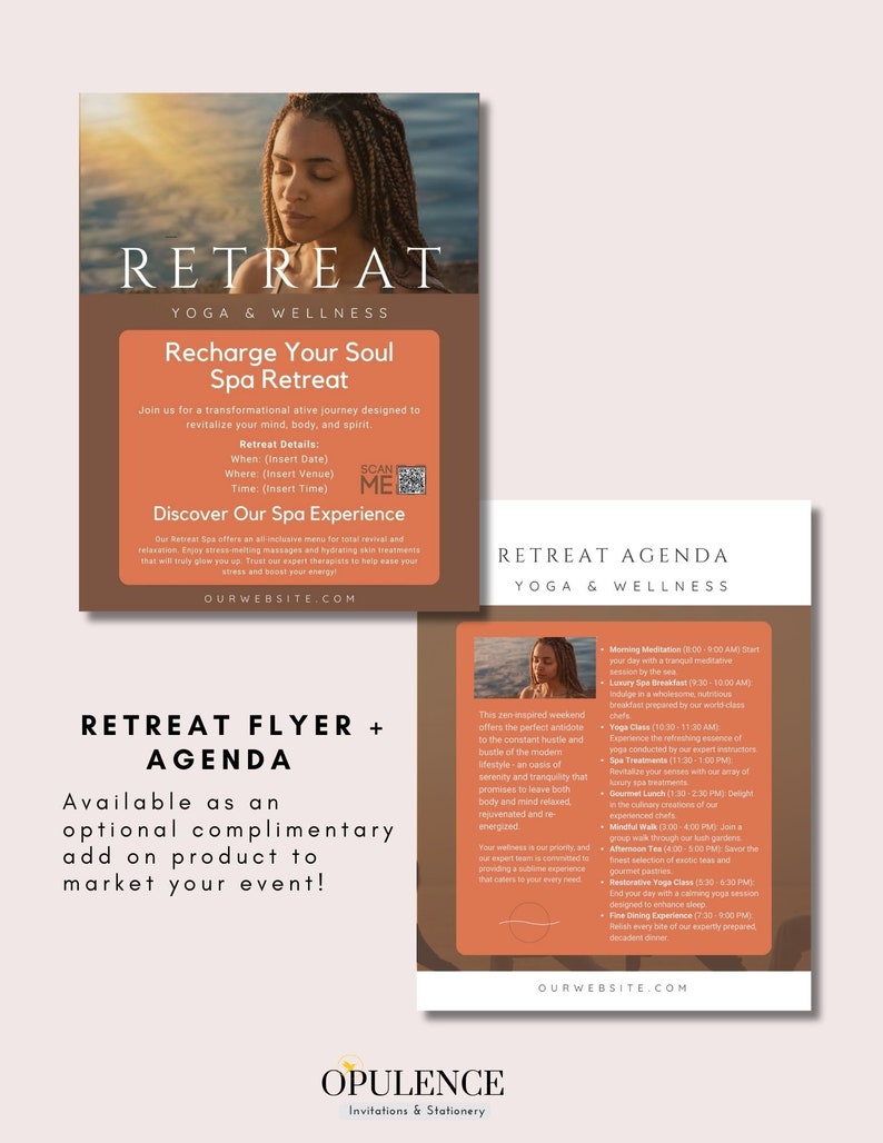 Retreat Flyer Invitation Design | Spa Retreat Event, Yoga Flyer Design ...