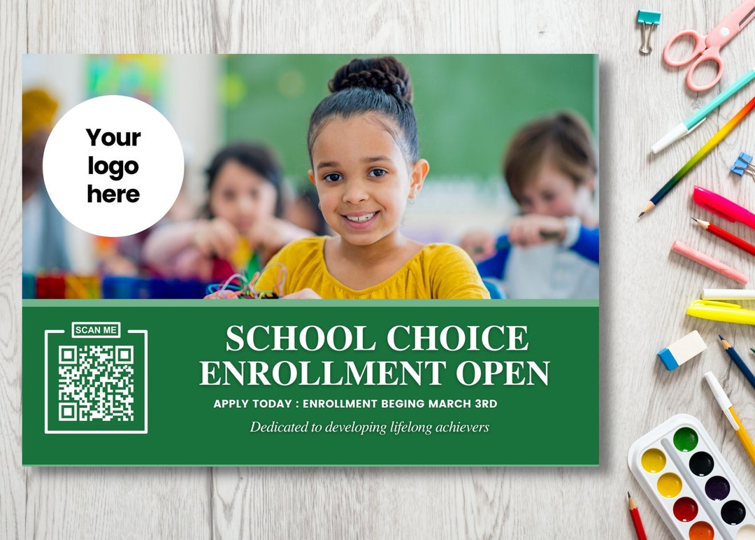 Green School Post Card Flyer Design Double Sided - Etsy