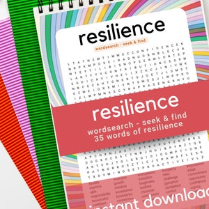 Resilience Word Search Puzzle Wellness Activity Empowerment - Etsy