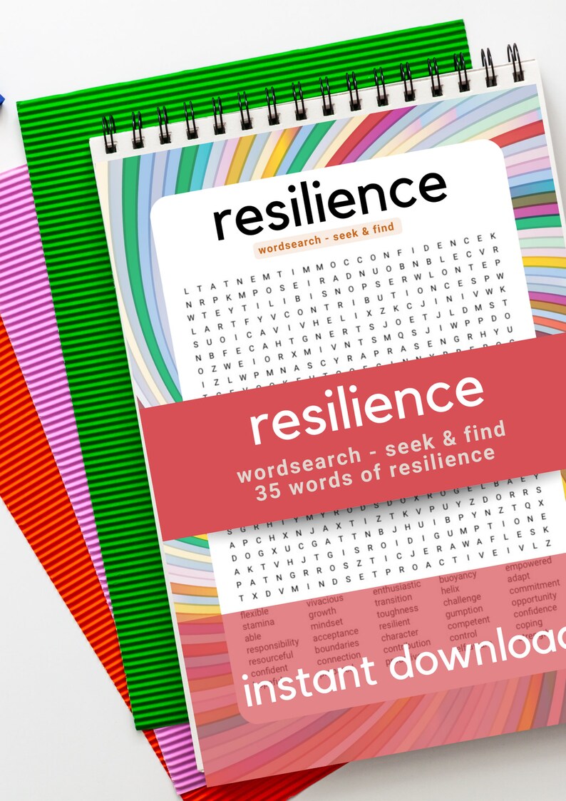 Resilience Word Search Puzzle Wellness Activity Empowerment - Etsy