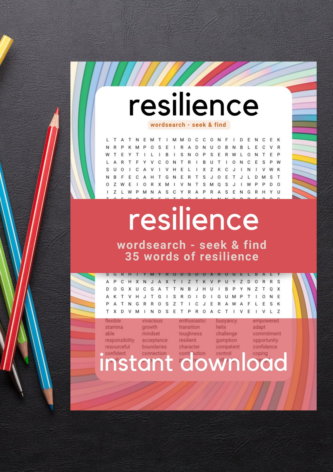 Resilience Word Search Puzzle Wellness Activity Empowerment - Etsy