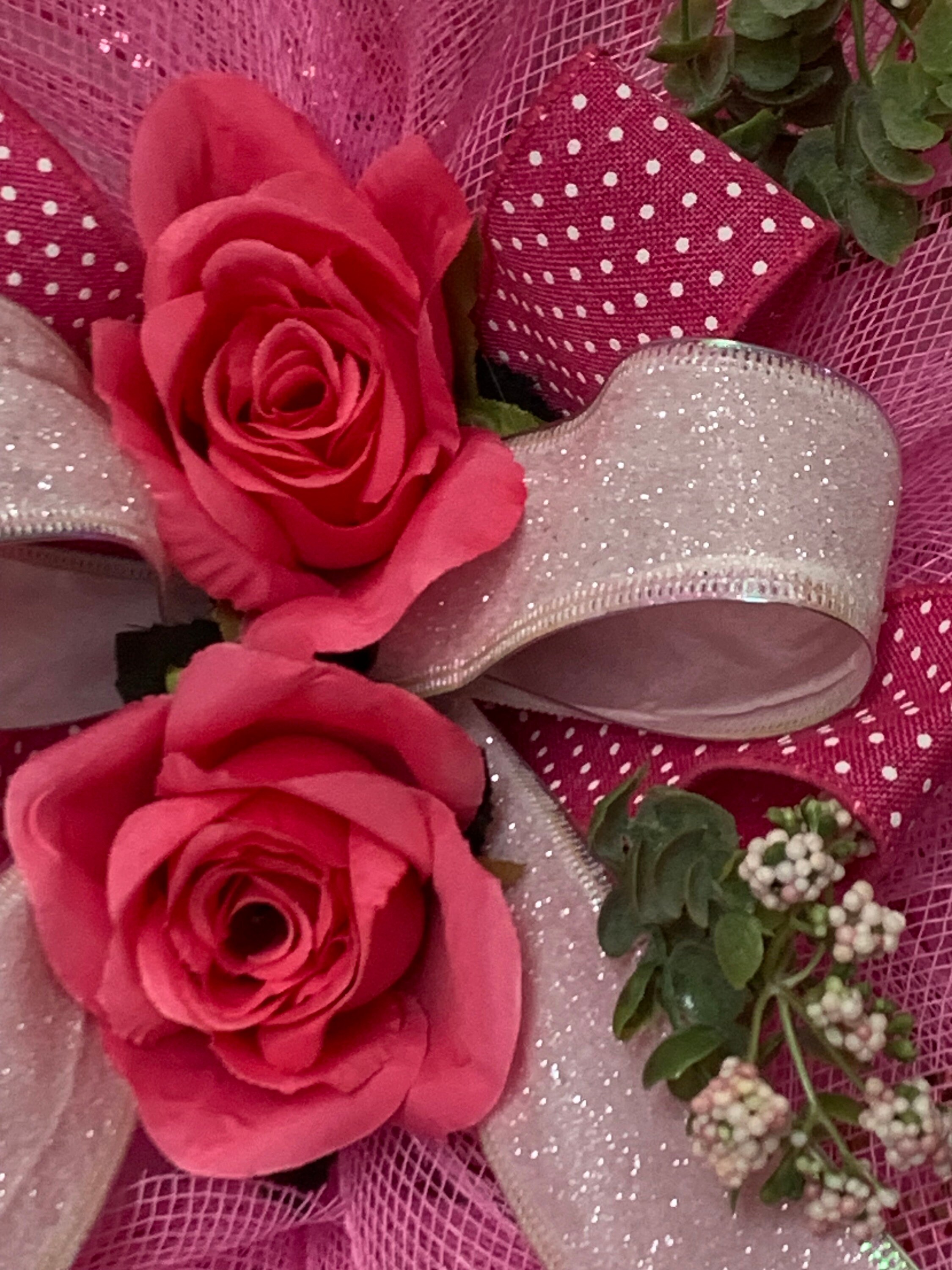 Front Door Cross, Cross Door Hanger, Cross, Pink Cross, Flower Cross ...