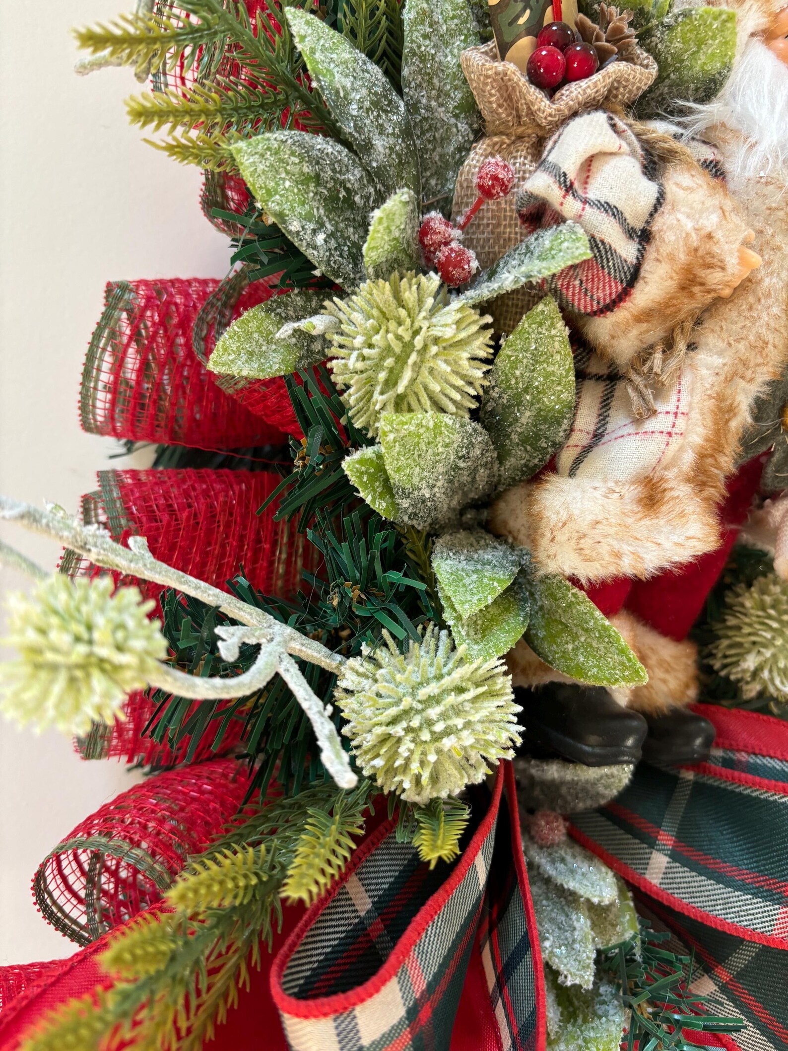 Santa Clause Swag, Christmas Swag, Winter Swag, Red and Green Swag, St ...