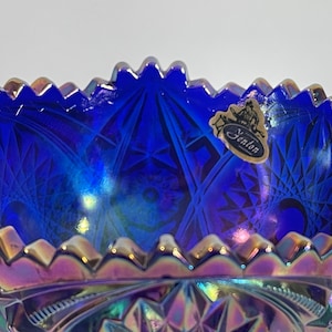 Fenton Cobalt Blue Carnival Glass Compote - Etsy