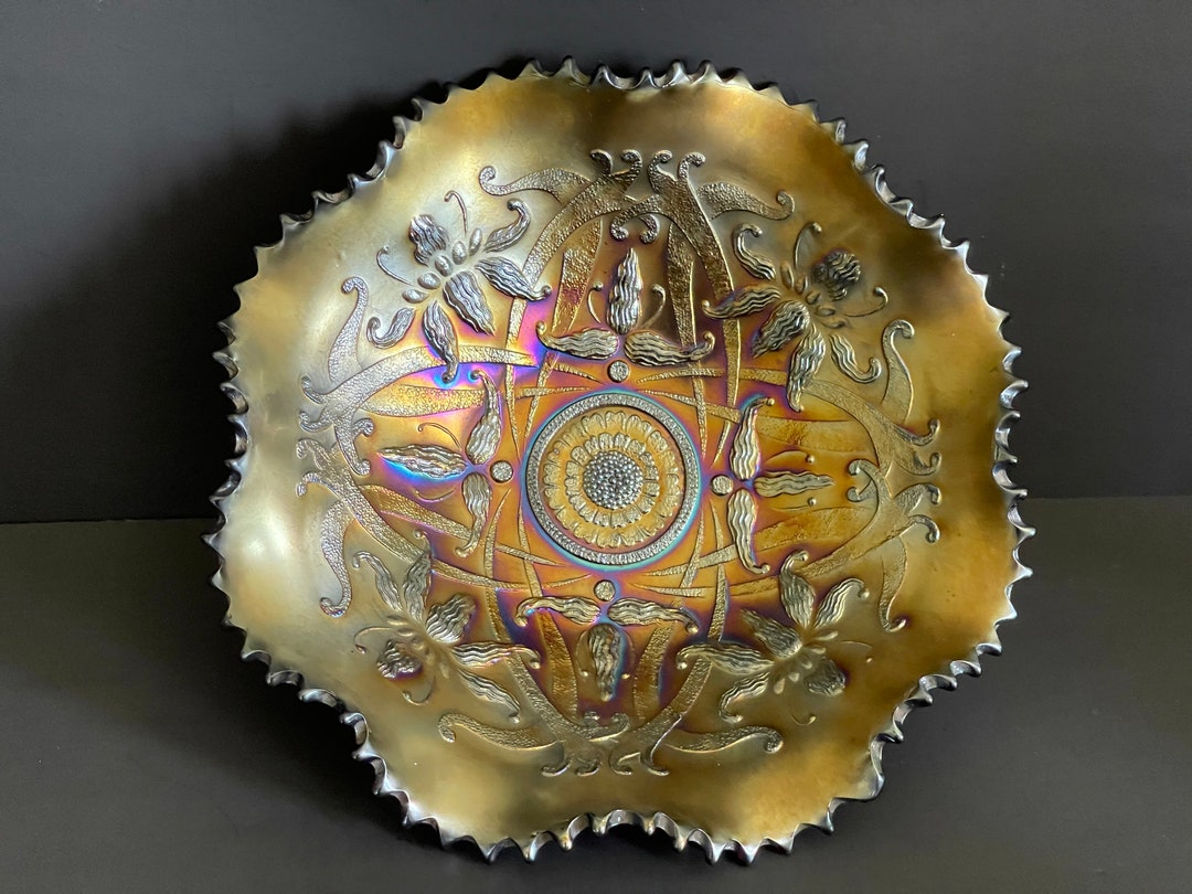 Northwood Amethyst Carnival Glass Bowl - Etsy