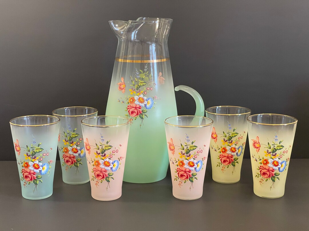 Blendo Floral Water Pitcher Set - Etsy