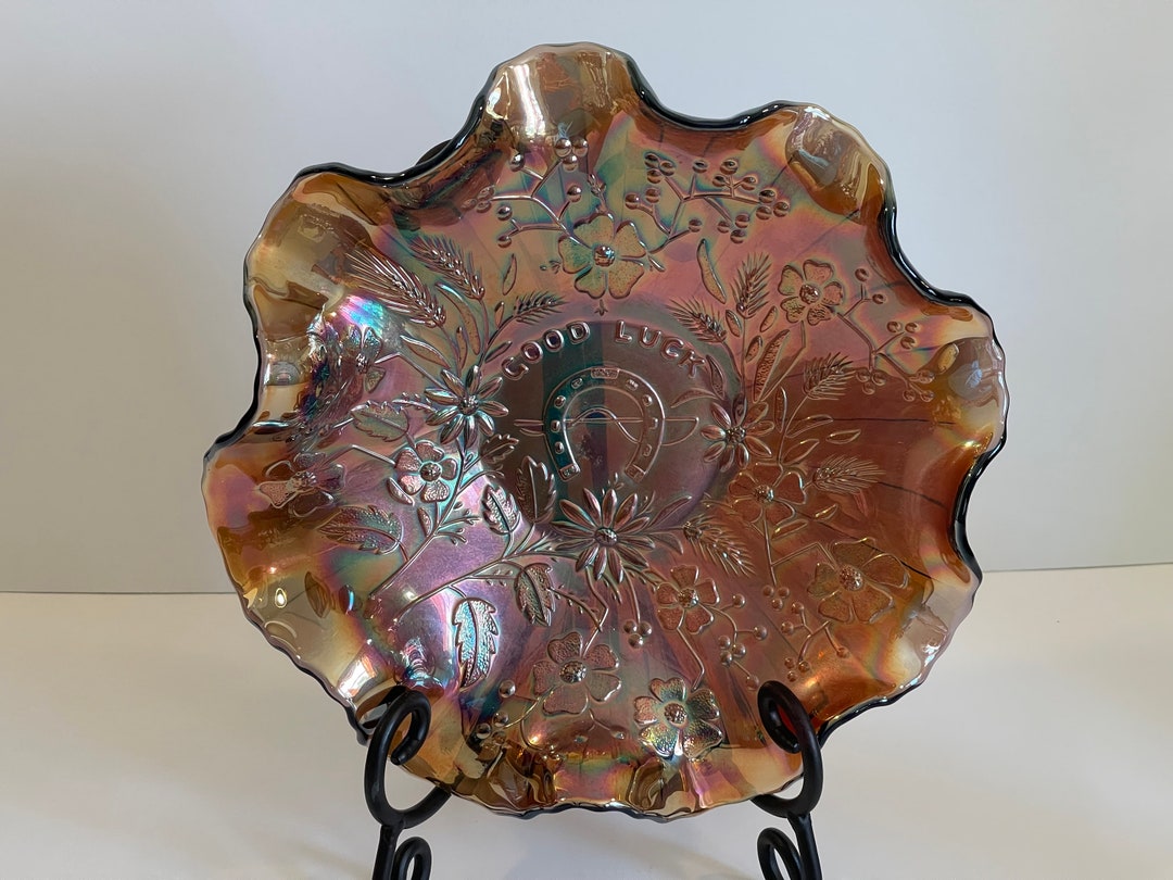 Carnival Glass Good Luck Bowl - Etsy