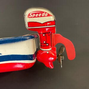 Vintage Haji Tin Litho Windup Speedo Boat - Etsy