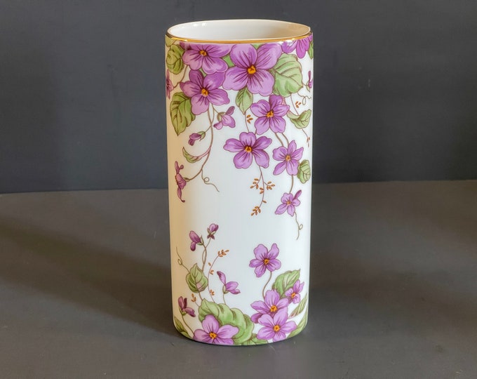 Lefton Violets Oval Vase - Etsy