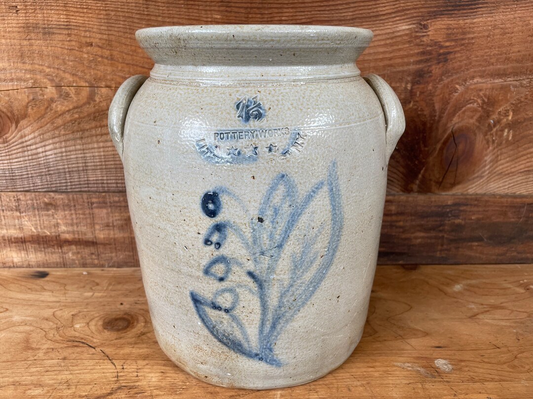 Rare Antique Pottery Works Little Wst. 12th St N.Y. 1 1/2 Gallon ...