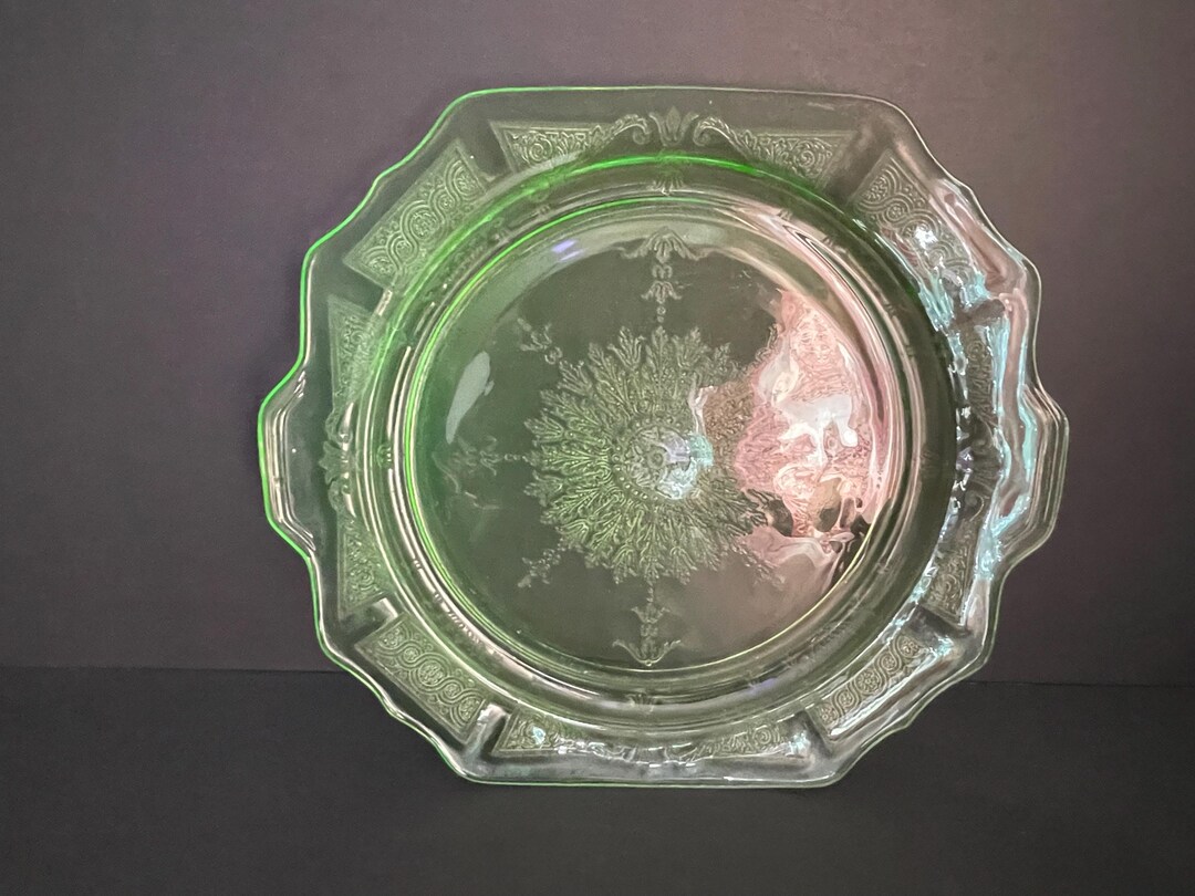Princess Pattern Green Depression Glass Grill Plate - Etsy