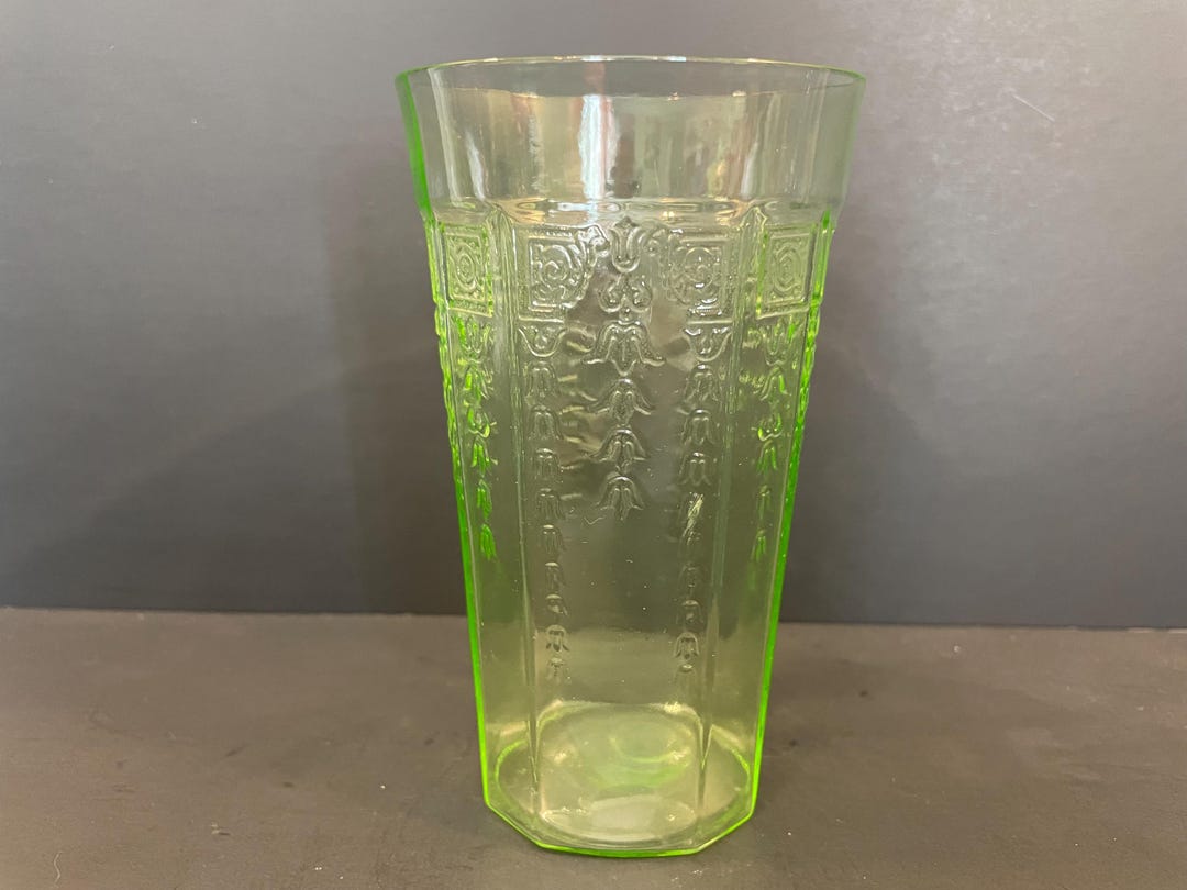 Green Depression Glass Princess Pattern 13 Ounce Iced Tea Tumbler - Etsy