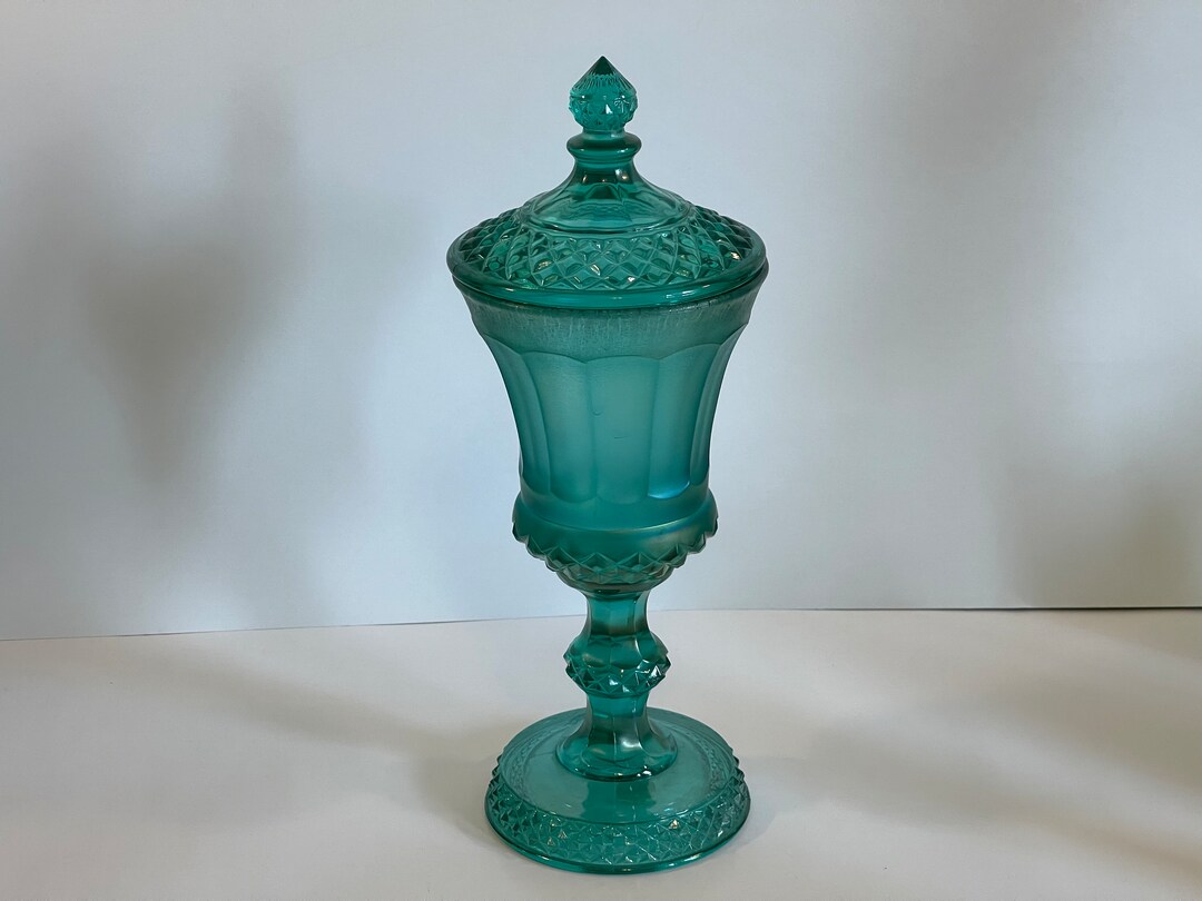 Fenton Stiegel Green Urn - Etsy