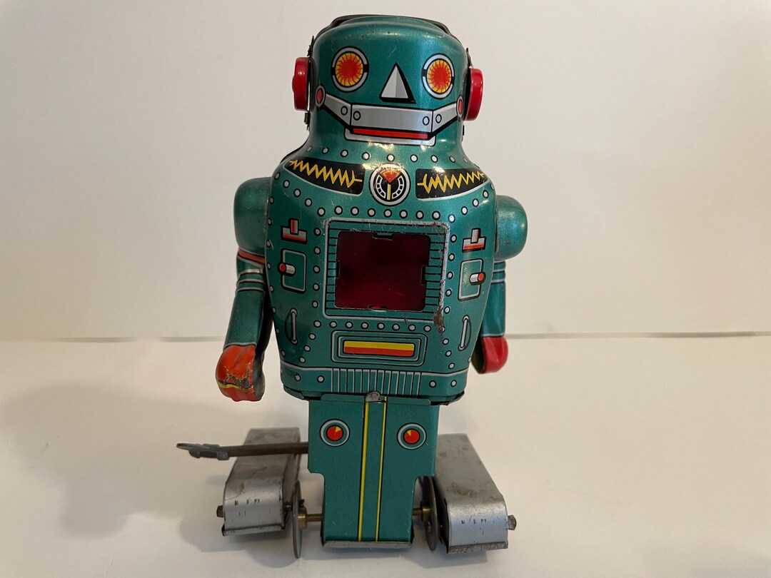 Noguchi Mighty Robot With Spark Tin Windup Toy - Working - Etsy