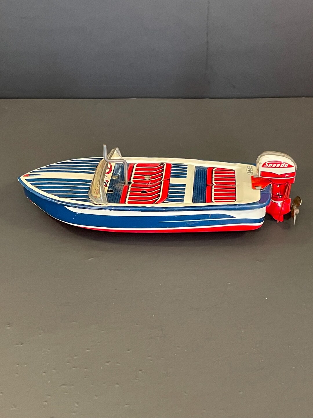 Vintage Haji Tin Litho Windup Speedo Boat - Etsy