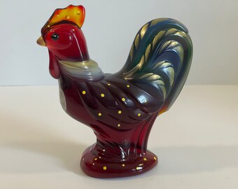 Fenton Glass Ivory Satin Stars and Bars Patriotic Red White Blue ...