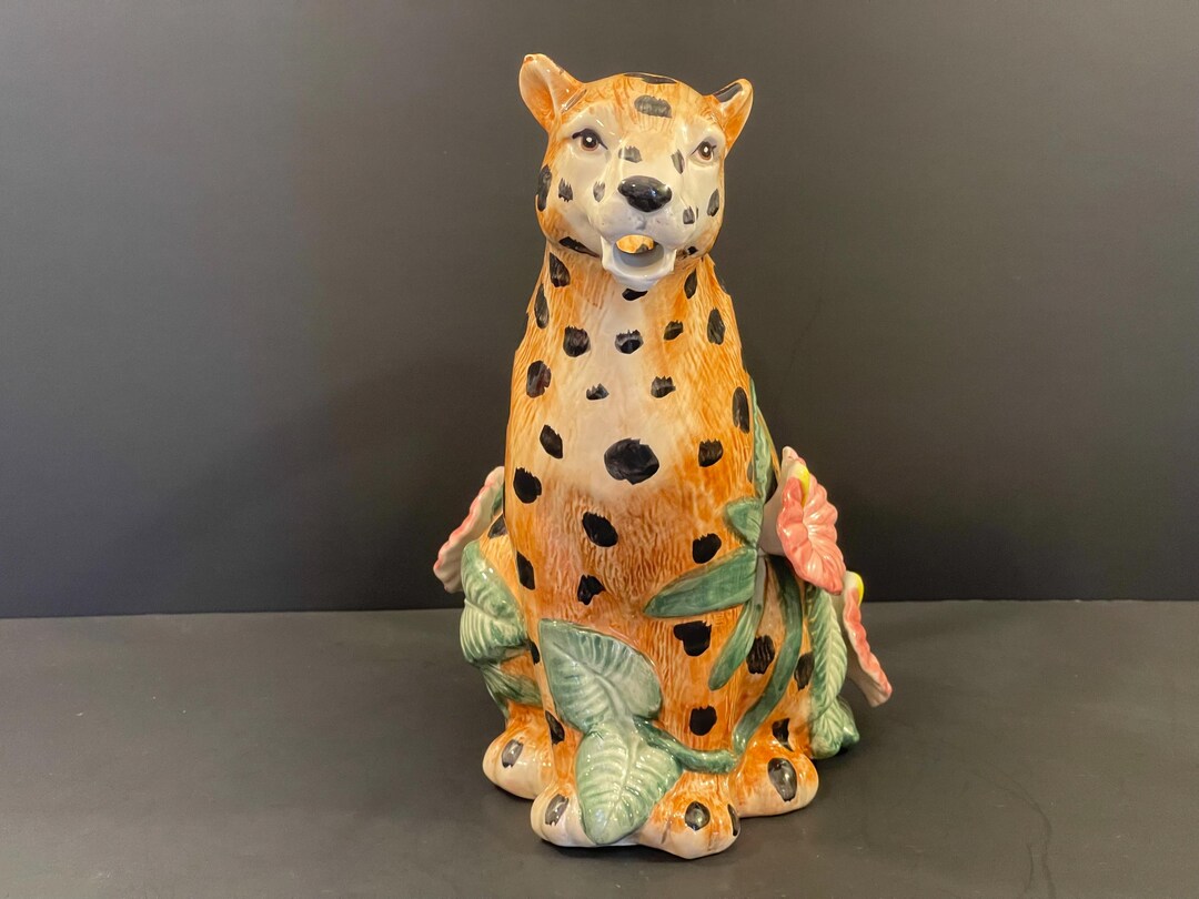 Fitz and Floyd Leopard Pitcher - Etsy