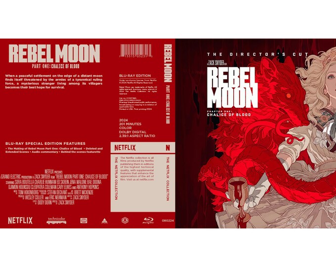 Custom Rebel Moon "directors Cut" Part One Chalice of Blood Blu-ray W ...