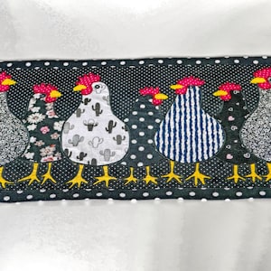 Chicken Appliqué Table Runner Sewing Pattern: Beginner-friendly (PDF ...