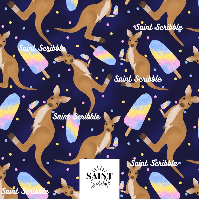 Seamless Digital File - Aussie Kangaroo Ice Cream Design - Etsy