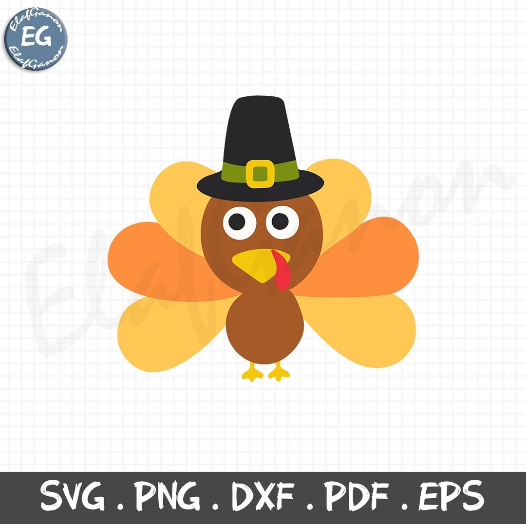 Boy Thanksgiving Svg Turkey Monogram Svg Boy Turkey With Hat - Etsy