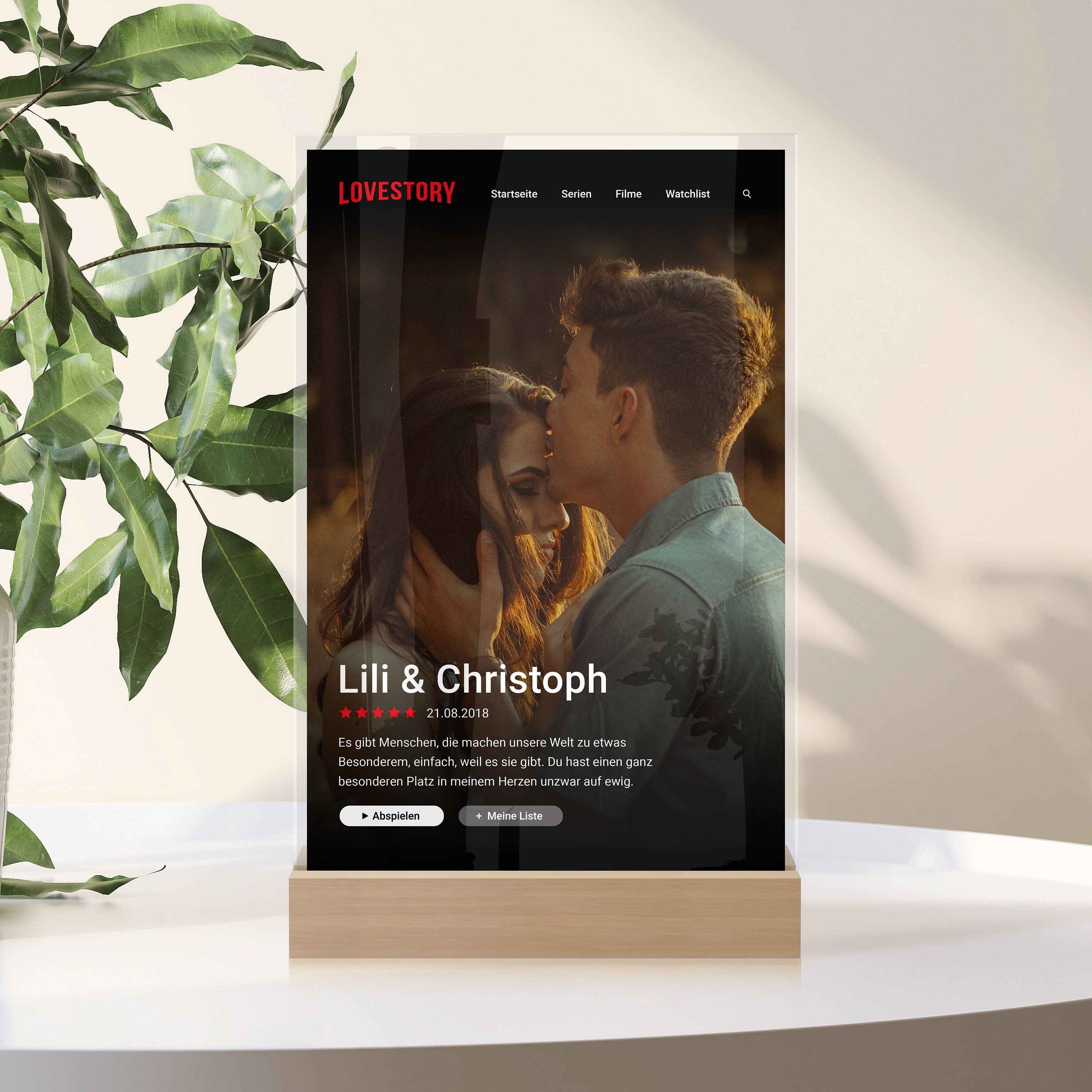 Personalized Movie Poster Netflix Style Acrylic Glass Love - Etsy