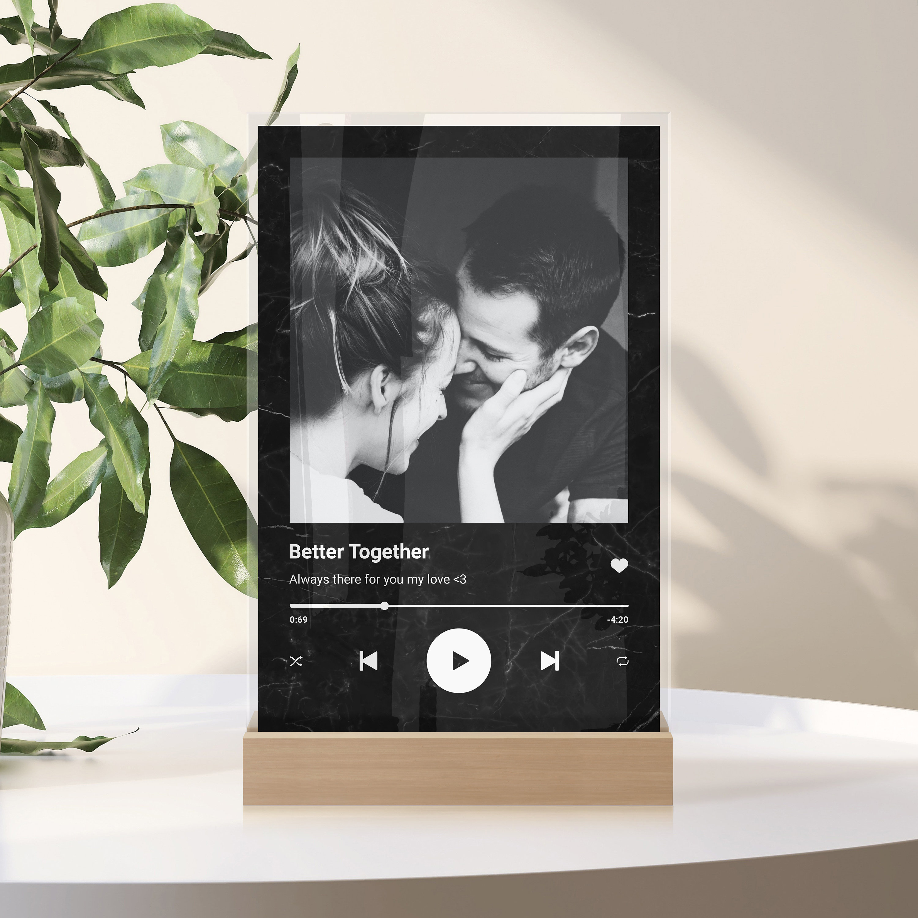 Personalized Music Song Plauqe Acrylic Music Plaque Gift With Wooden ...