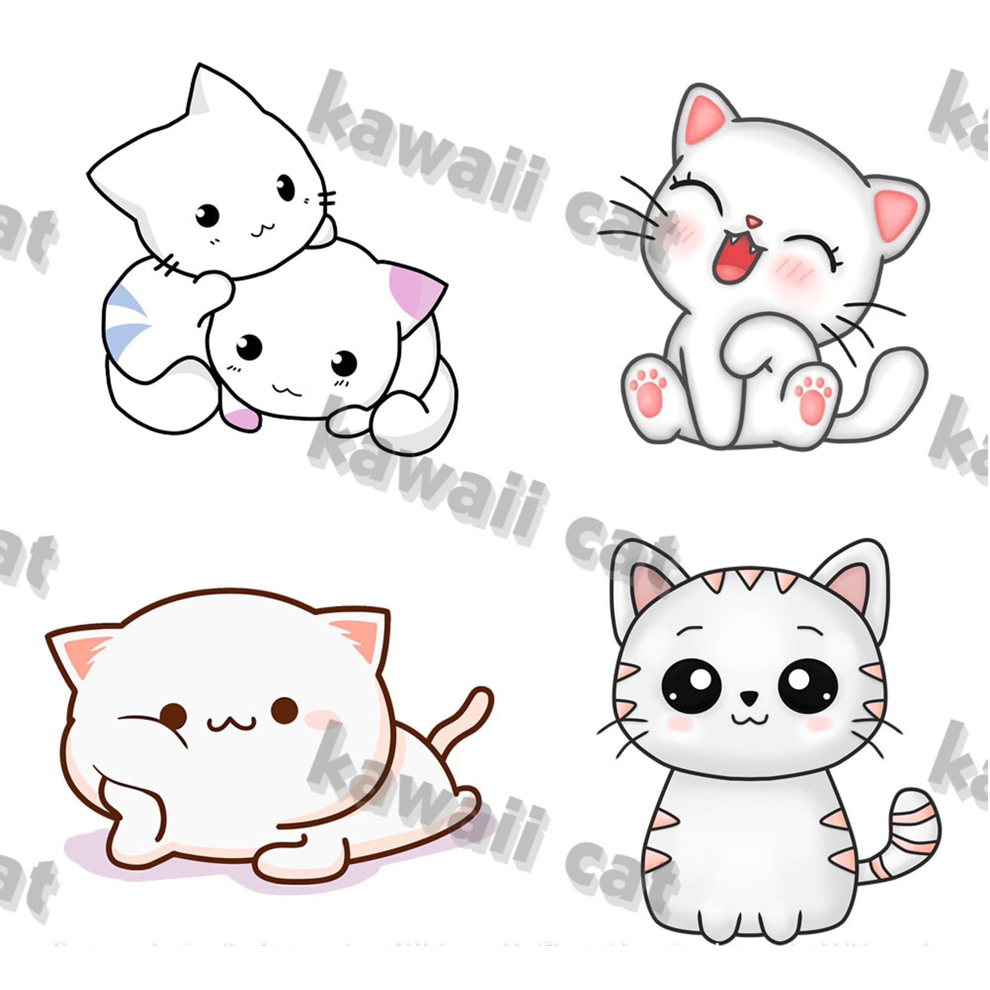 Cat SVG, Kawaii SVG, Cute Kitten SVG, Cute Clipart - Etsy