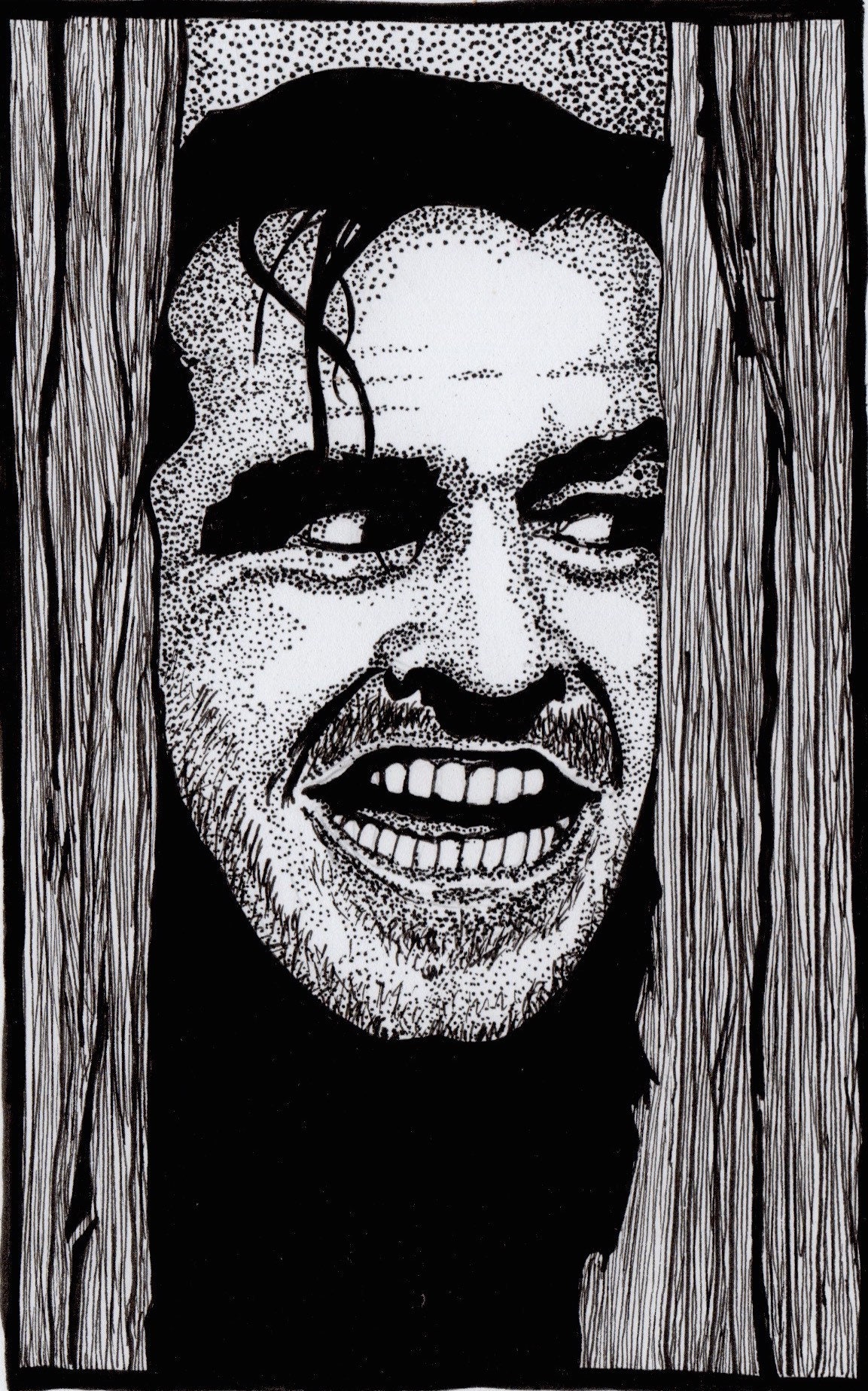 Heres Johnny THE SHINING pen and ink PRINT - Etsy.de