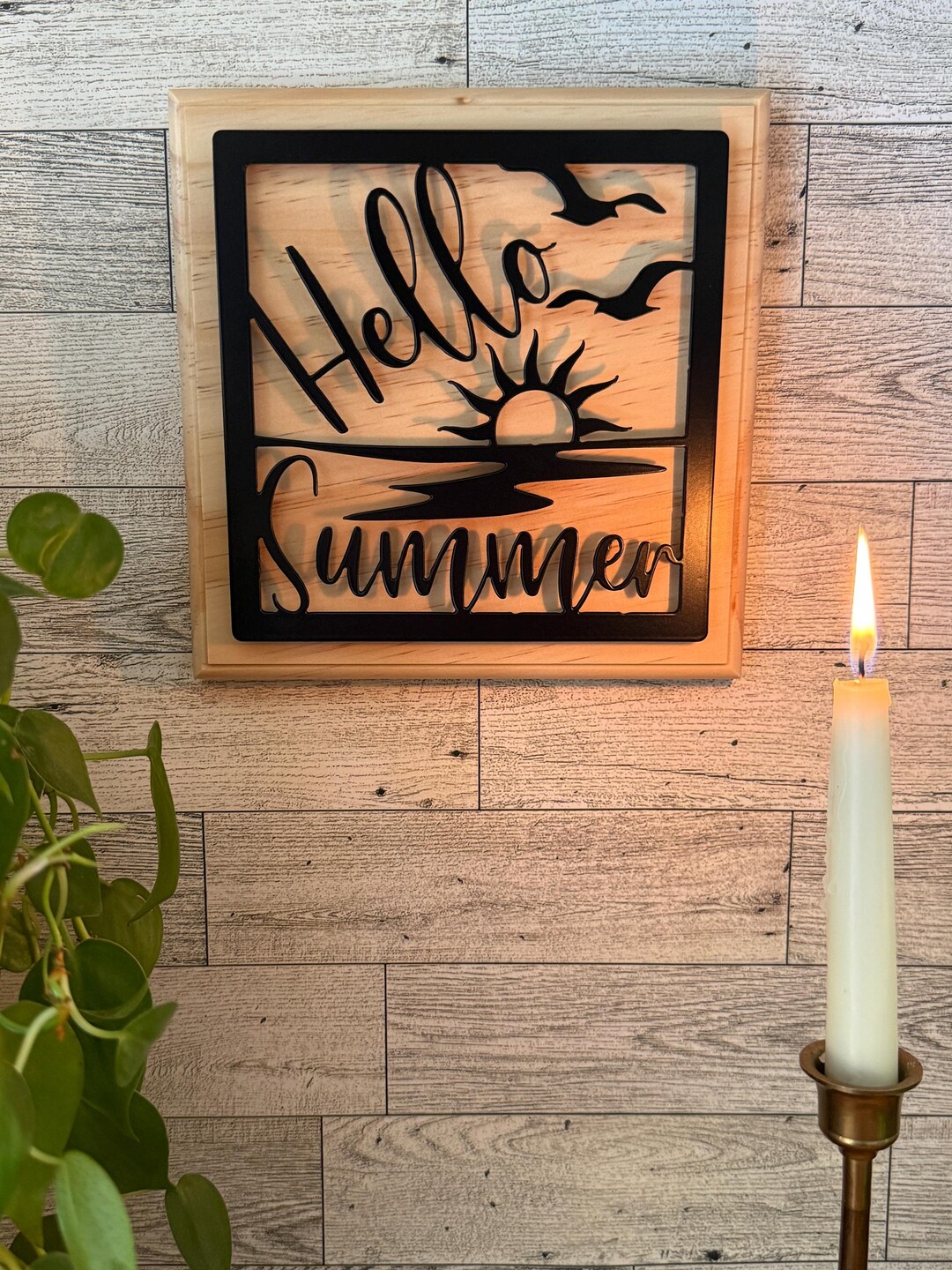 Hello Summer Wall Sign – Interchangeable Magnetic Seasonal Decor – Wood ...