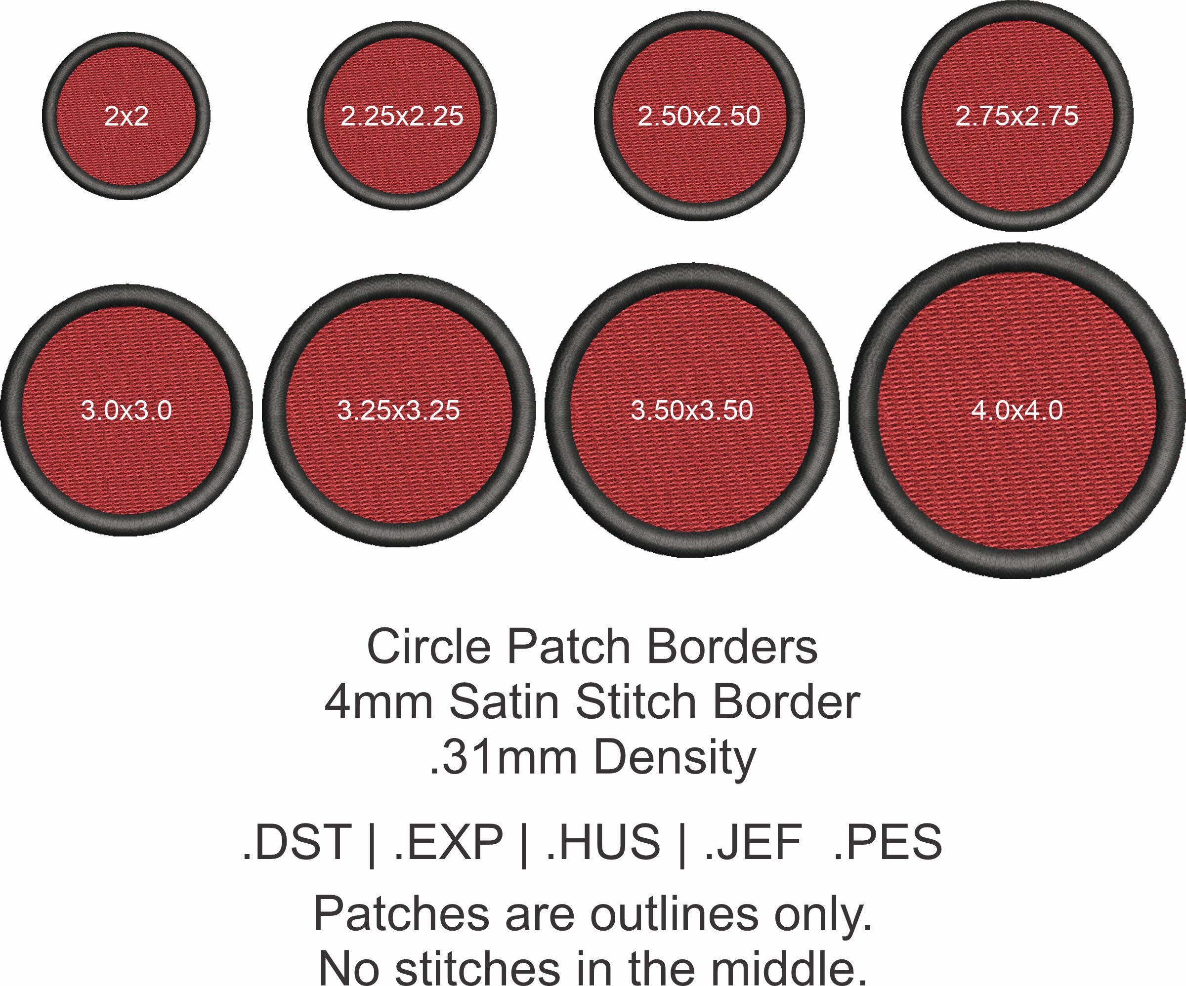 Circle Patch Embroidery Borders With Satin Stitching - Etsy