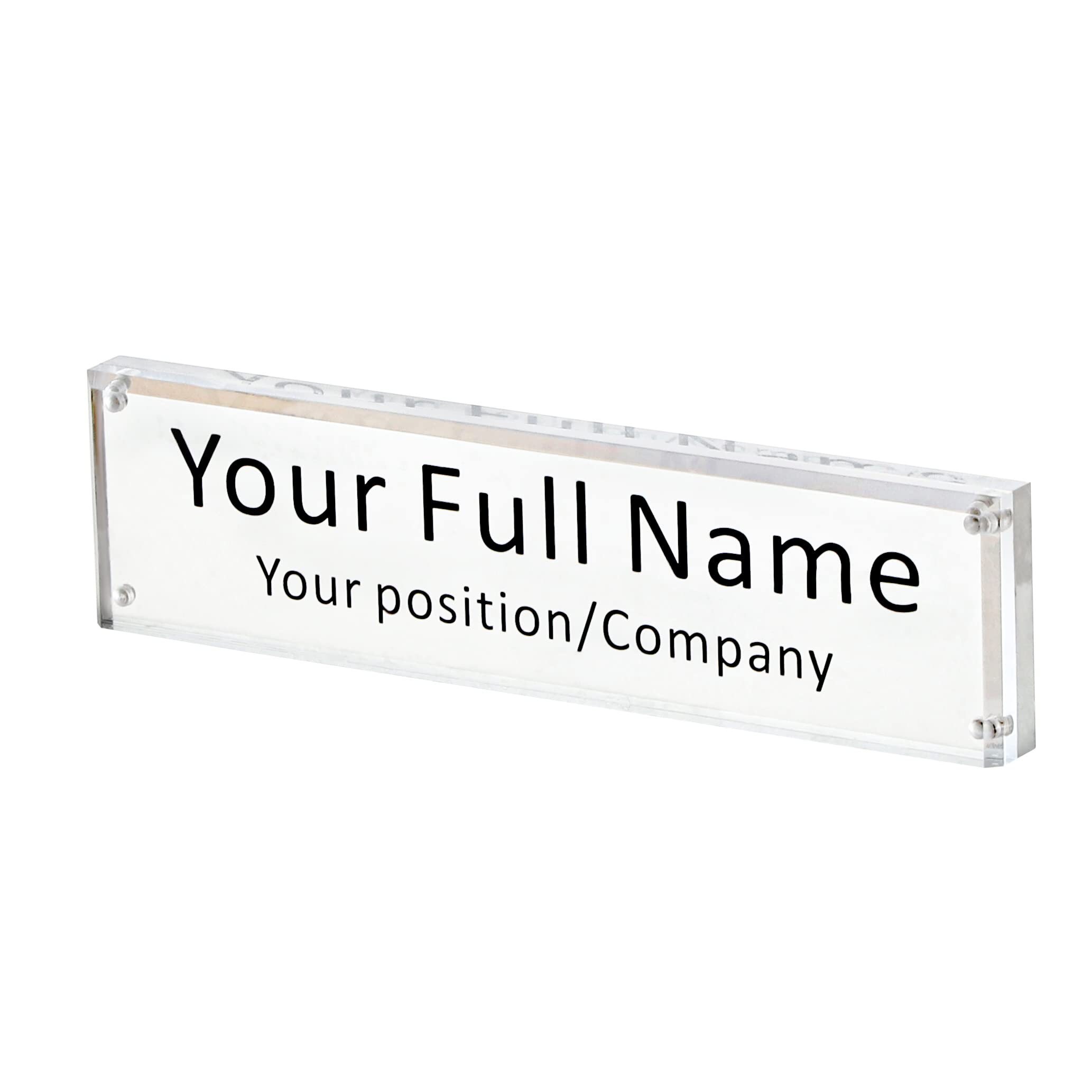 Desk NAMEPLATE HOLDER 【megnetic】 Acrylic Replaceable Office Name Plaque ...