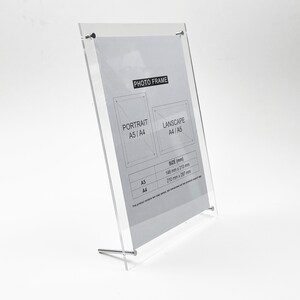 PHOTO FRAME 【freestanding】a3 A4 A5 A6 Mutiple Size Clear Acrylic Photo ...