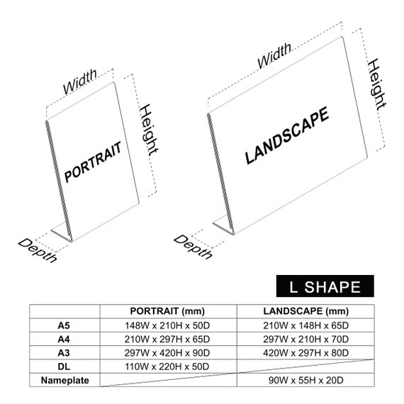 L-shape Sign Holder Portrait/landscape Slanted Sign Holder | Etsy