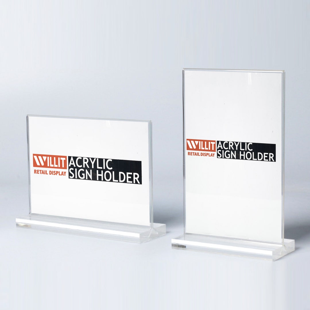 SIGN HOLDER 【t-shape】a6 A5 A4 Multiple Sizes, Double Sided Retail ...