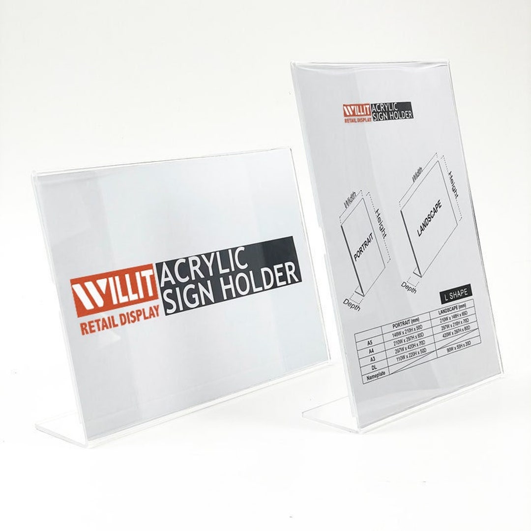 L-shape Sign Holder Portrait/landscape Display Sign Holder - Etsy