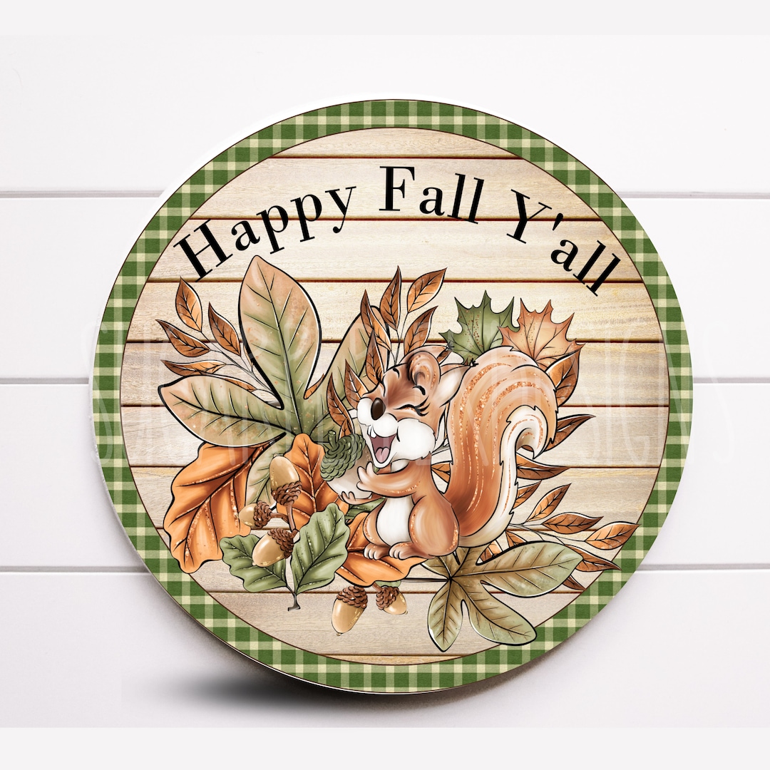 Wreath Sign, Fall Metal Wreath Sign, Fall Wreath Attachment, Round ...