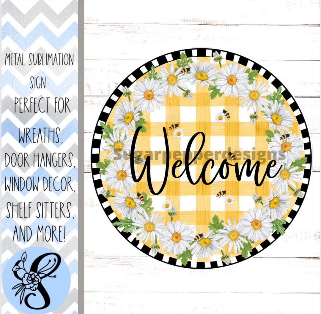 Wreath Sign, Wreath Sign, Welcome Wreath Sign, Bee Wreath Sign ...