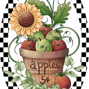 Oval Wreath Sign, Apple Wreath Sign, Everyday Wreath Sign, Sugar Pepper ...