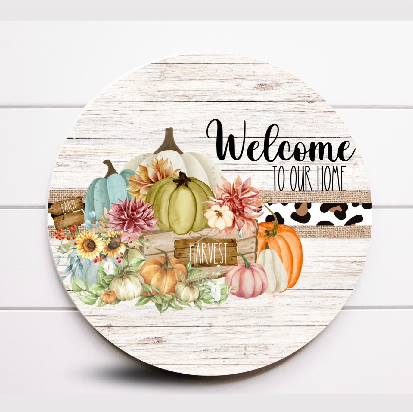 Wreath Sign Fall Welcome Metal Wreath Sign Pumpkin Wreath - Etsy