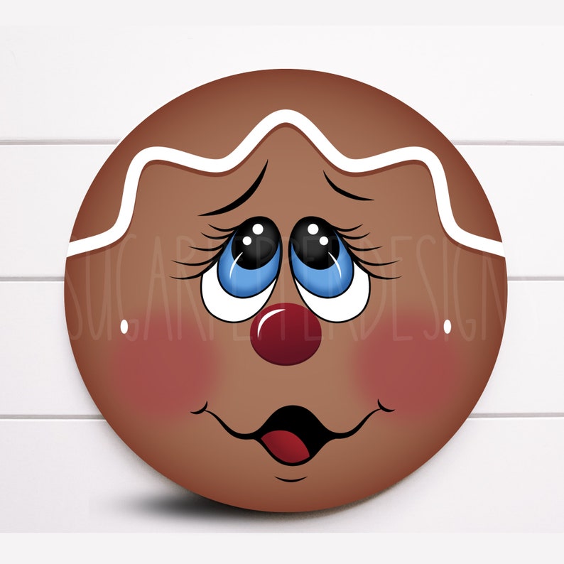 Wreath Sign Gingerbread Face Wreath Sign Round Face Wreath - Etsy