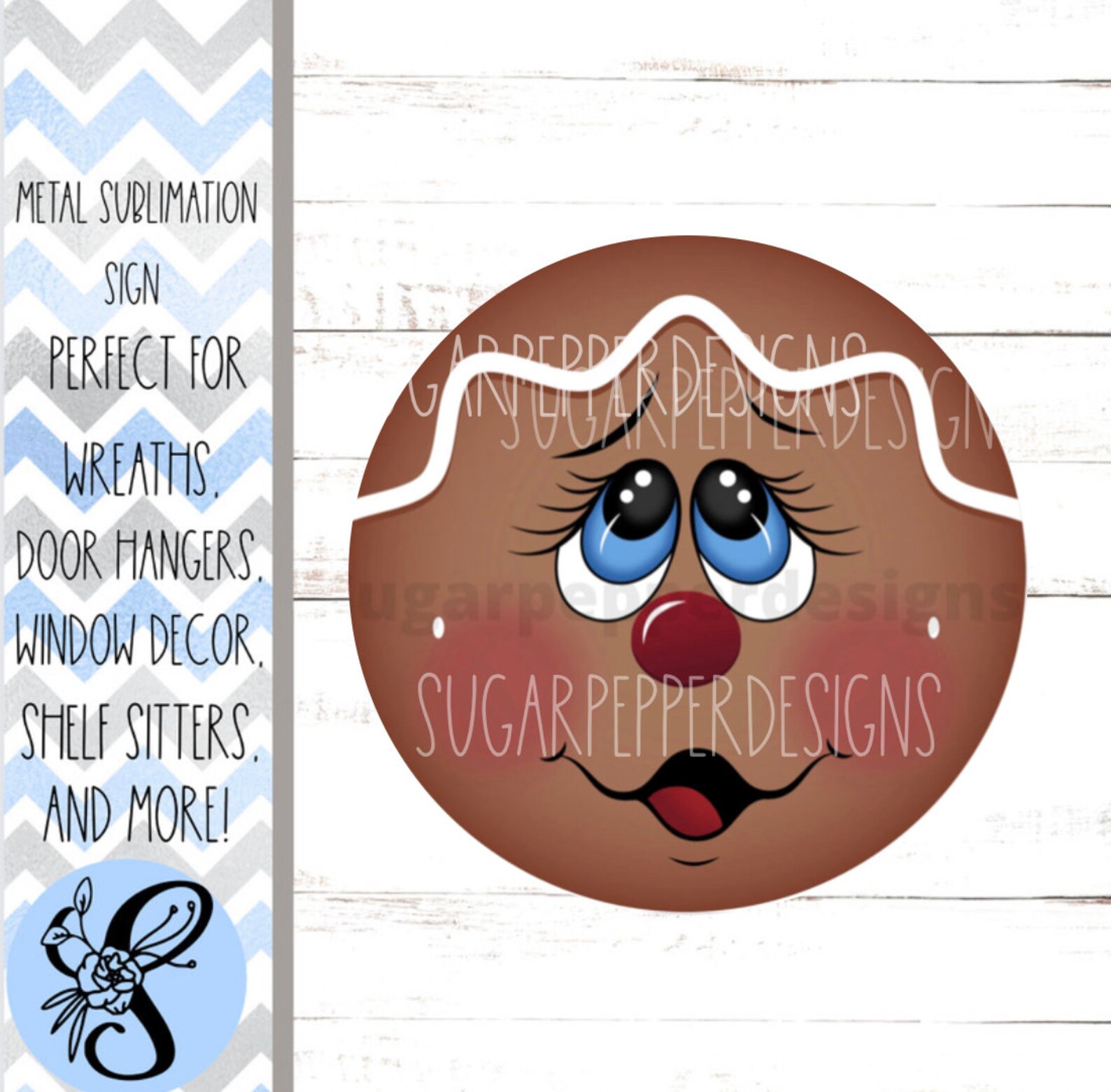 Wreath Sign Gingerbread Face Wreath Sign Round Face Wreath - Etsy