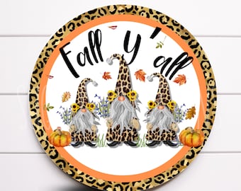 10 Fall Gnome Sign Cowboy Gnome Leopard Print Gnome - Etsy