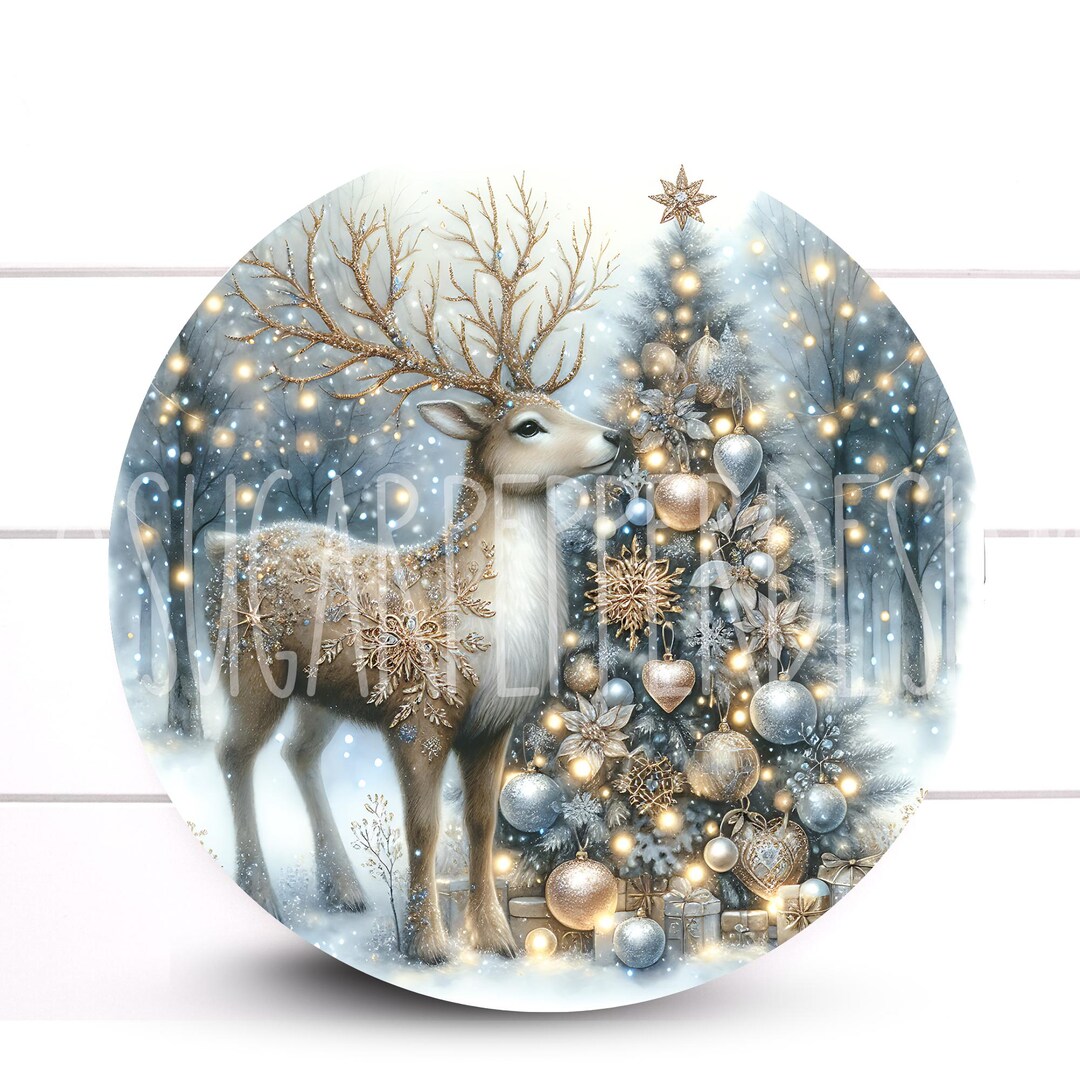 Wreath Sign, Winter Wonderland Wreath Sign, White, Blue, and Silver ...