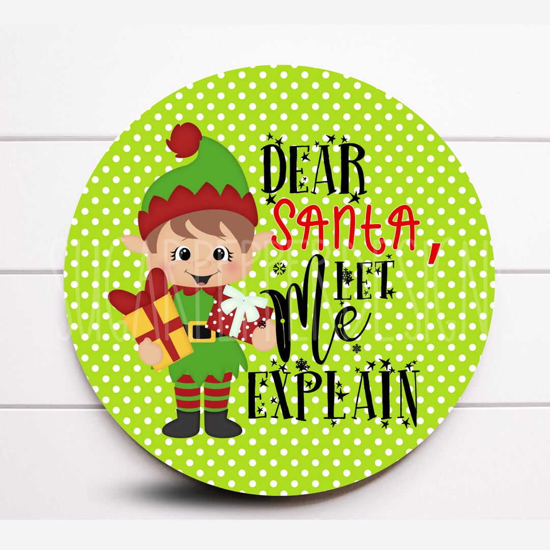 Wreath Sign, Elf Wreath Sign, Christmas Wreath Sign, Sugar Pepper ...