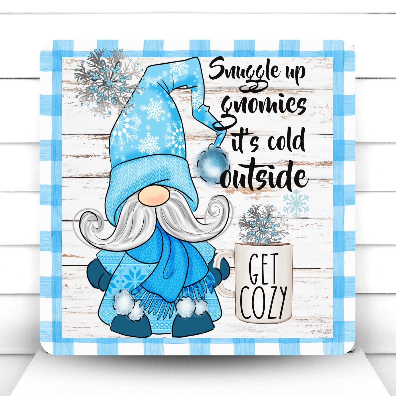 Wreath Sign Snuggle up Gnomies Wreath Sign Winter Gnome - Etsy