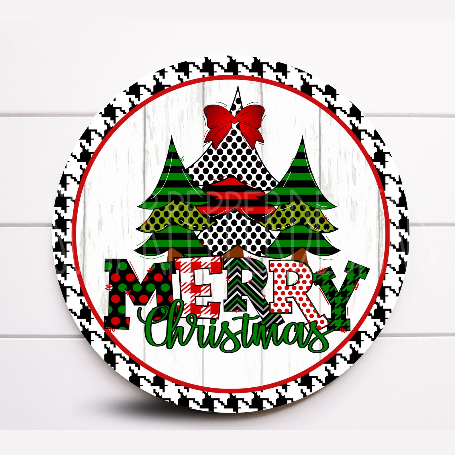 Wreath Sign Merry Christmas Wreath Sign Round Metal Sign - Etsy